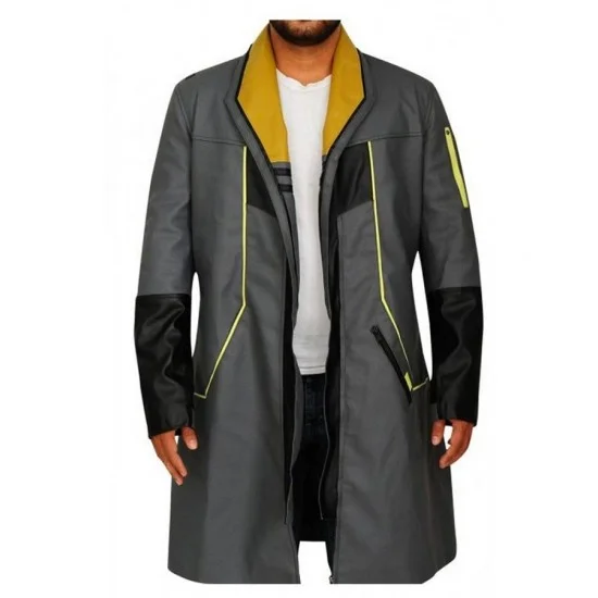 Detroit Become Human Markus Android RK200 Cosplay Black Leather Coat ...